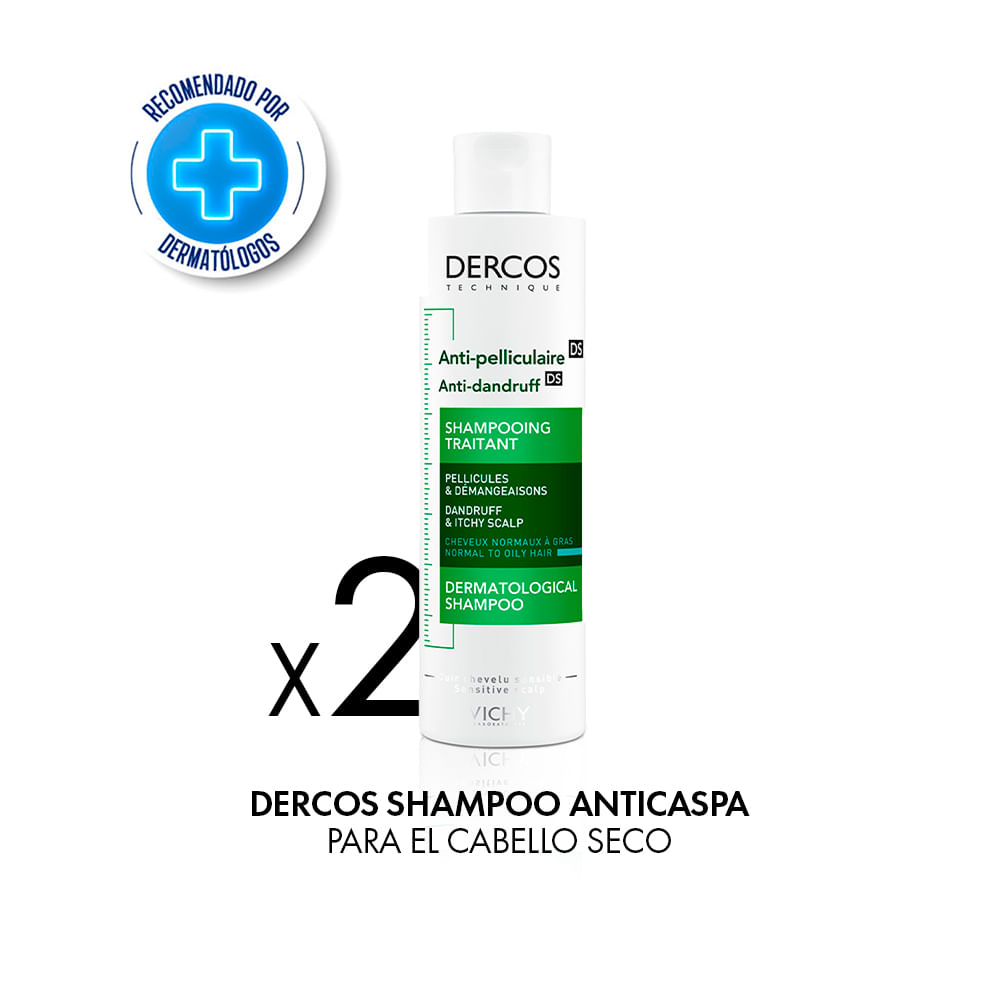Combo X2 Dercos Shampoo Anticaspa Seca Vichy | Salud Global