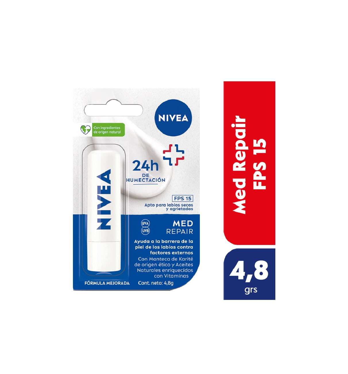 Nivea Med Repair Protector Labial Humectante FPS 20 x 4,8 gr | Salud Global